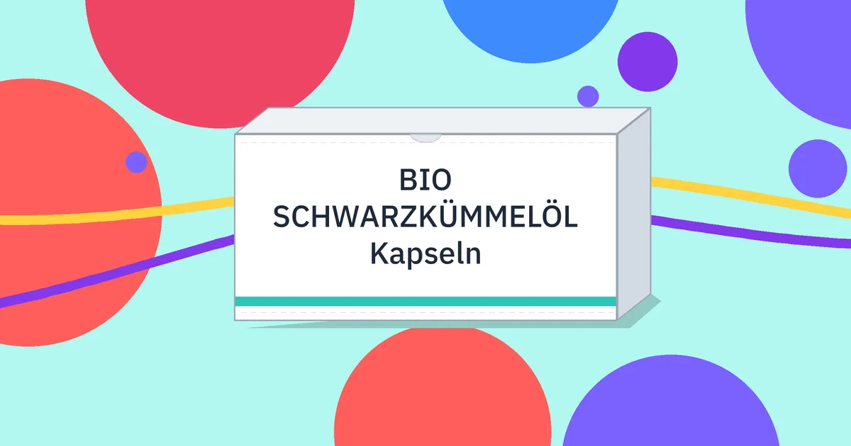 Symbolbild: Packung mit der Aufschrift BIO SCHWARZKÜMMELÖL Kapseln (PZN 18746757) – Verfügbarkeit und Bezug in Apotheken in Frankfurt am Main