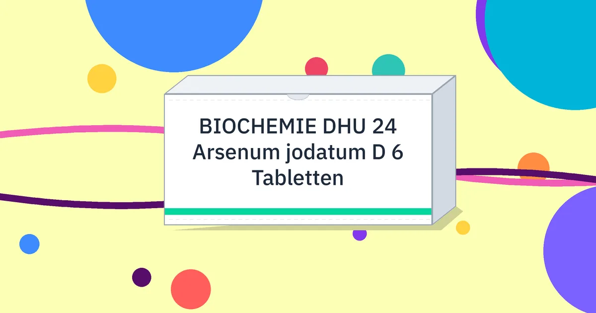 Symbolbild: Packung mit der Aufschrift BIOCHEMIE DHU 24 Arsenum jodatum D 6 Tabletten (PZN 02581811) – Verfügbarkeit und Bezug in Apotheken in Frankfurt am Main