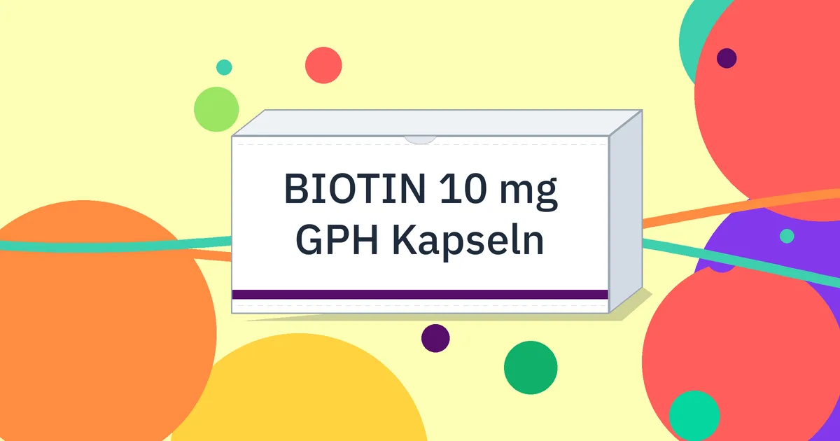 Symbolbild: Packung mit der Aufschrift BIOTIN 10 mg GPH Kapseln (PZN 13250922) – Verfügbarkeit und Bezug in Apotheken in Frankfurt am Main