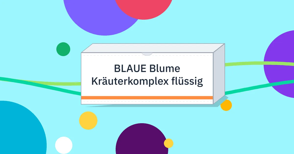 Symbolbild: Packung mit der Aufschrift BLAUE Blume Kräuterkomplex flüssig (PZN 11163716) – Verfügbarkeit und Bezug in Apotheken in Frankfurt am Main