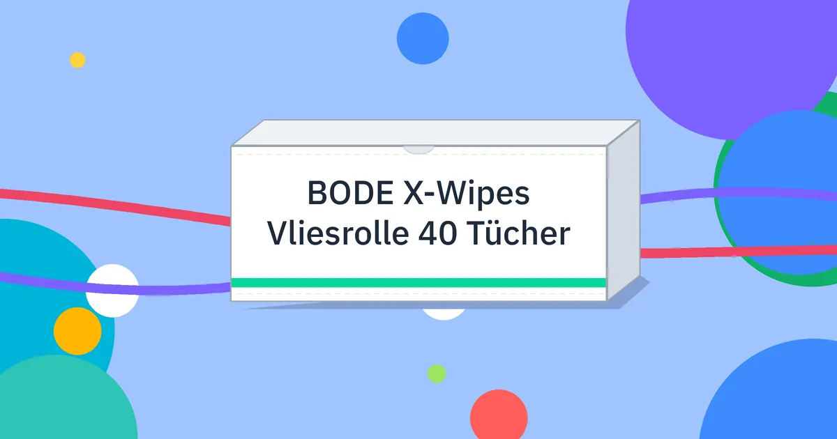 Symbolbild: Packung mit der Aufschrift BODE X-Wipes Vliesrolle 40 Tücher (PZN 14442061) – Verfügbarkeit und Bezug in Apotheken in Frankfurt am Main