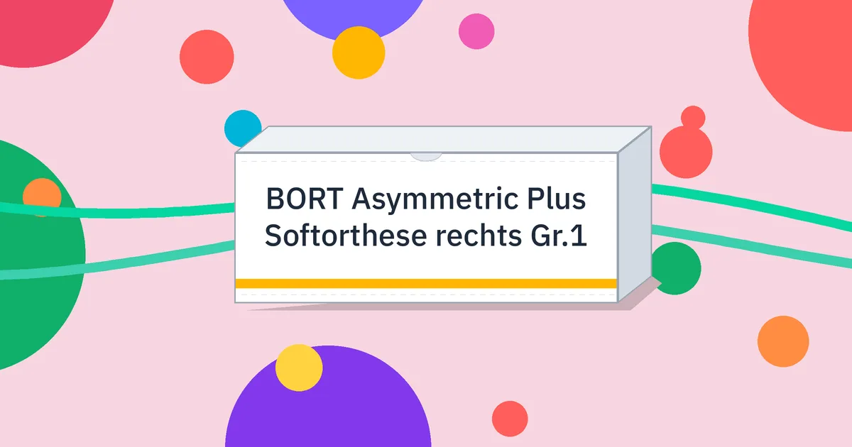 Symbolbild: Packung mit der Aufschrift BORT Asymmetric Plus Softorthese rechts Gr.1 (PZN 16843255) – Verfügbarkeit und Bezug in Apotheken in Frankfurt am Main