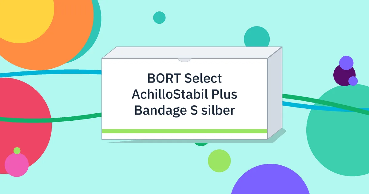 Symbolbild: Packung mit der Aufschrift BORT Select AchilloStabil Plus Bandage S silber (PZN 09443377) – Verfügbarkeit und Bezug in Apotheken in Frankfurt am Main