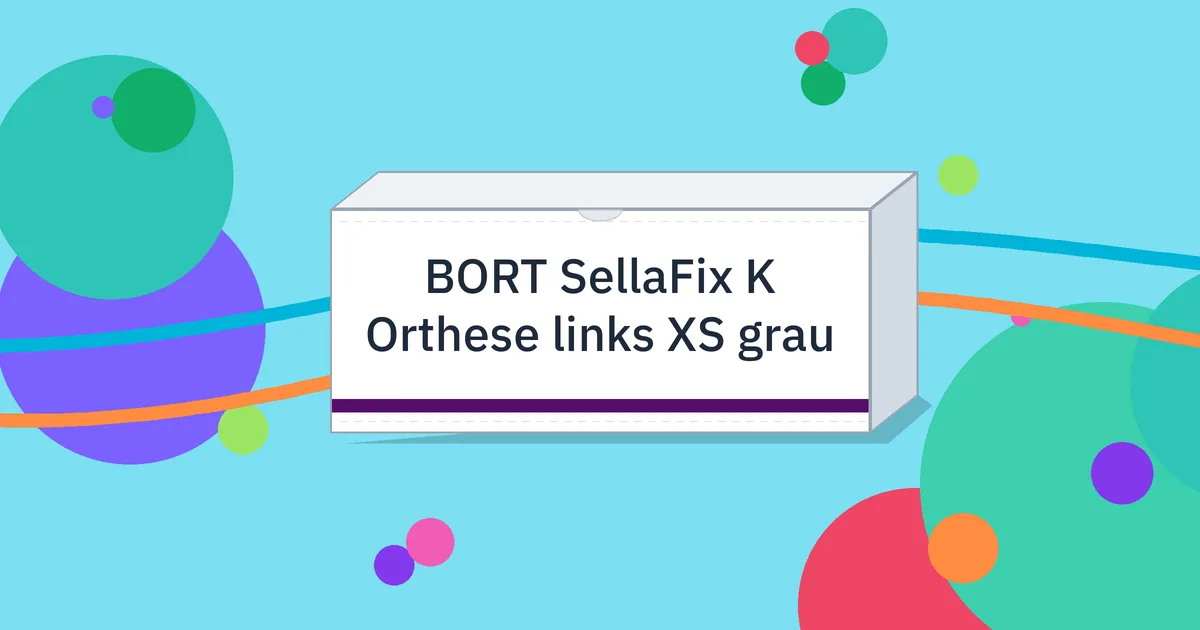 Symbolbild: Packung mit der Aufschrift BORT SellaFix K Orthese links XS grau (PZN 19644562) – Verfügbarkeit und Bezug in Apotheken in Frankfurt am Main