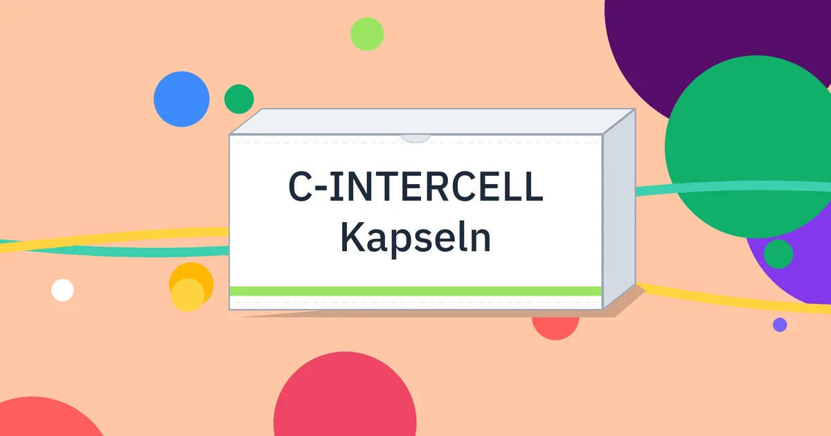 Symbolbild: Packung mit der Aufschrift C-INTERCELL Kapseln (PZN 12376265) – Verfügbarkeit und Bezug in Apotheken in Frankfurt am Main