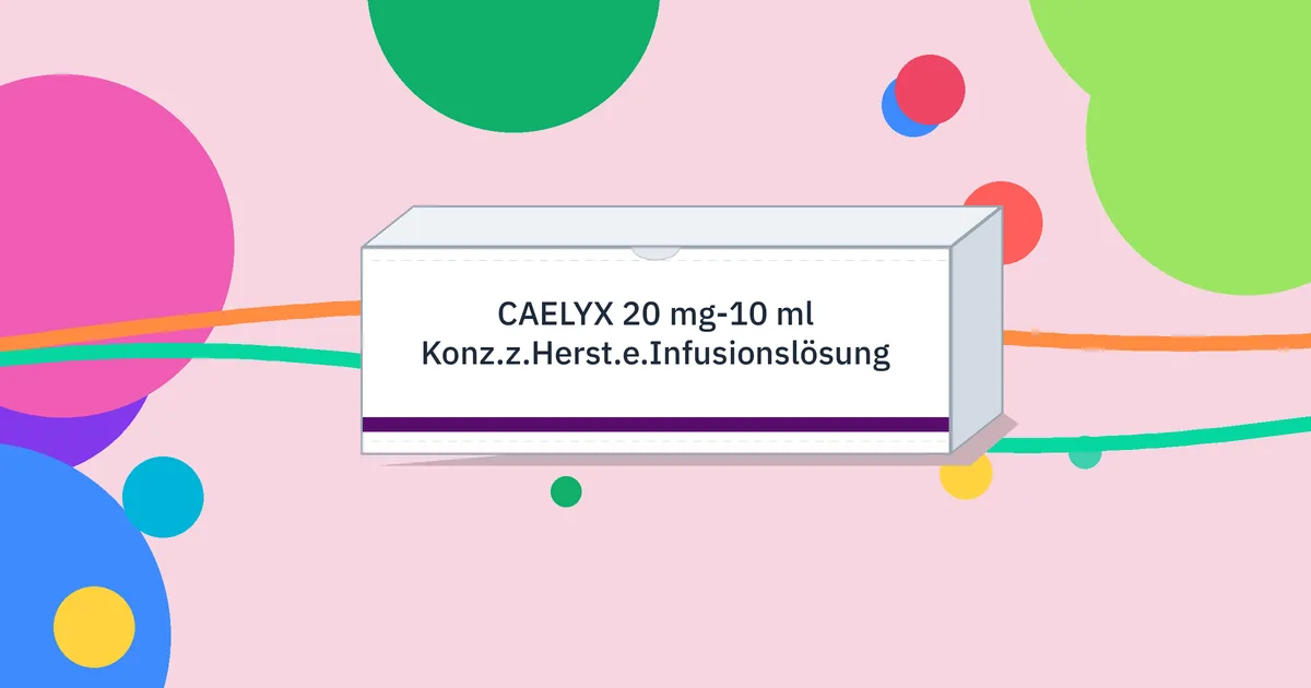 Symbolbild: Packung mit der Aufschrift CAELYX 20 mg-10 ml Konz.z.Herst.e.Infusionslösung (PZN 13710393) – Verfügbarkeit und Bezug in Apotheken in Frankfurt am Main