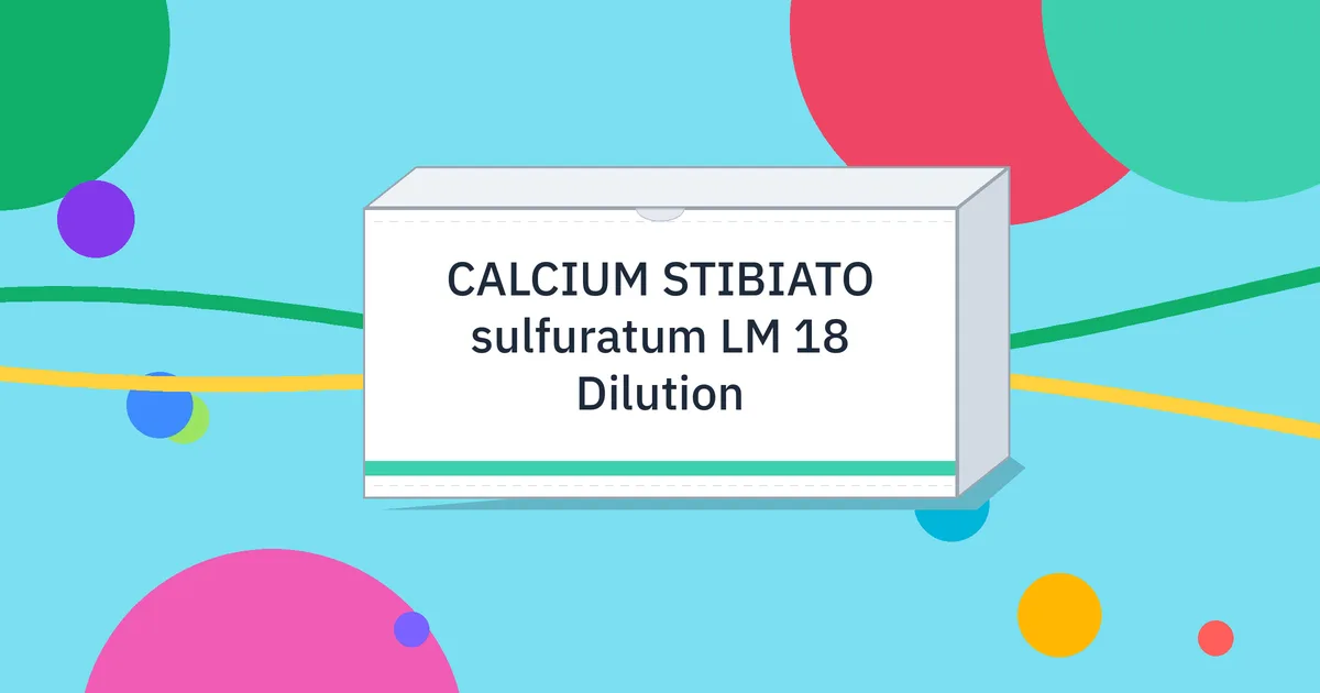 Symbolbild: Packung mit der Aufschrift CALCIUM STIBIATO sulfuratum LM 18 Dilution (PZN 12806636) – Verfügbarkeit und Bezug in Apotheken in Frankfurt am Main
