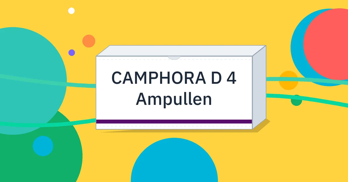 Symbolbild: Packung mit der Aufschrift CAMPHORA D 4 Ampullen (PZN 11704796) – Verfügbarkeit und Bezug in Apotheken in Frankfurt am Main