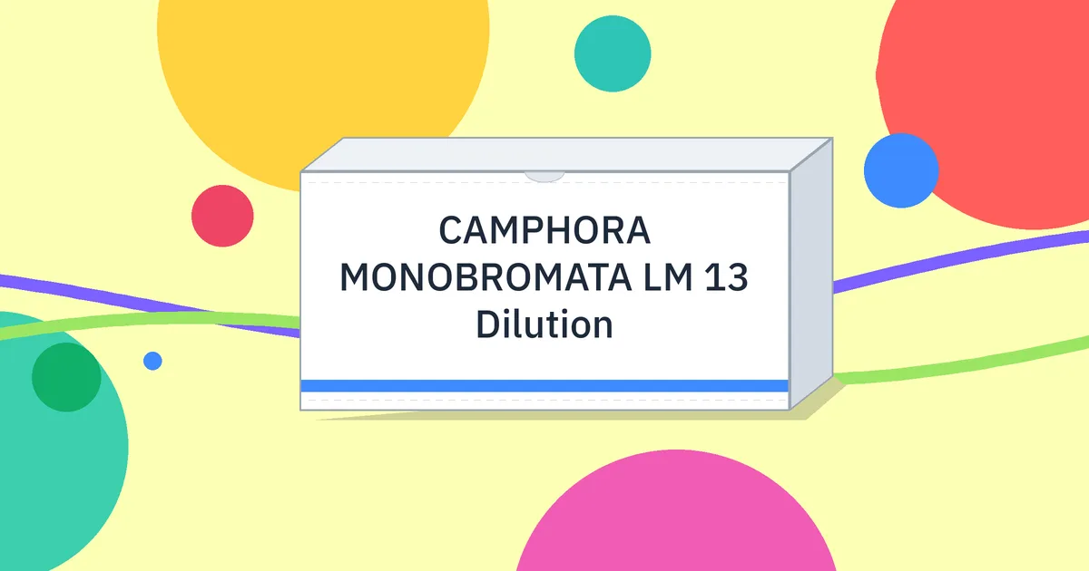 Symbolbild: Packung mit der Aufschrift CAMPHORA MONOBROMATA LM 13 Dilution (PZN 13412052) – Verfügbarkeit und Bezug in Apotheken in Frankfurt am Main