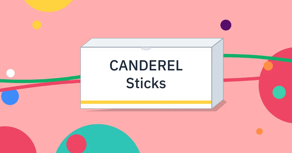 Symbolbild: Packung mit der Aufschrift CANDEREL Sticks (PZN 01054794) – Verfügbarkeit und Bezug in Apotheken in Frankfurt am Main