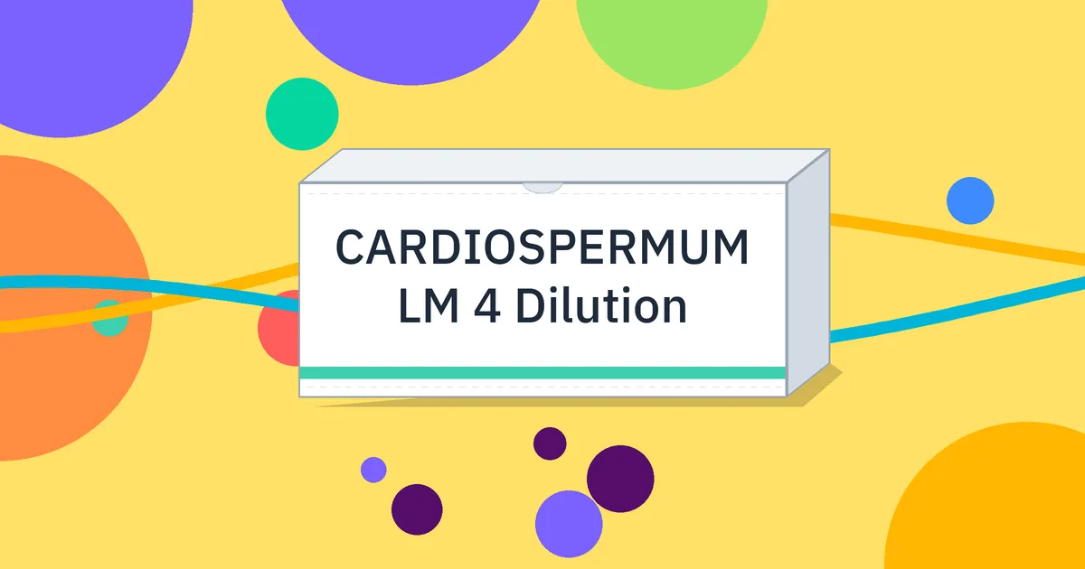 Symbolbild: Packung mit der Aufschrift CARDIOSPERMUM LM 4 Dilution (PZN 12810218) – Verfügbarkeit und Bezug in Apotheken in Frankfurt am Main