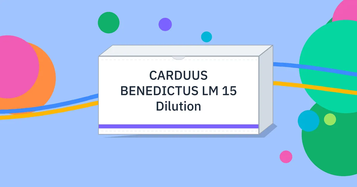 Symbolbild: Packung mit der Aufschrift CARDUUS BENEDICTUS LM 15 Dilution (PZN 13430127) – Verfügbarkeit und Bezug in Apotheken in Frankfurt am Main