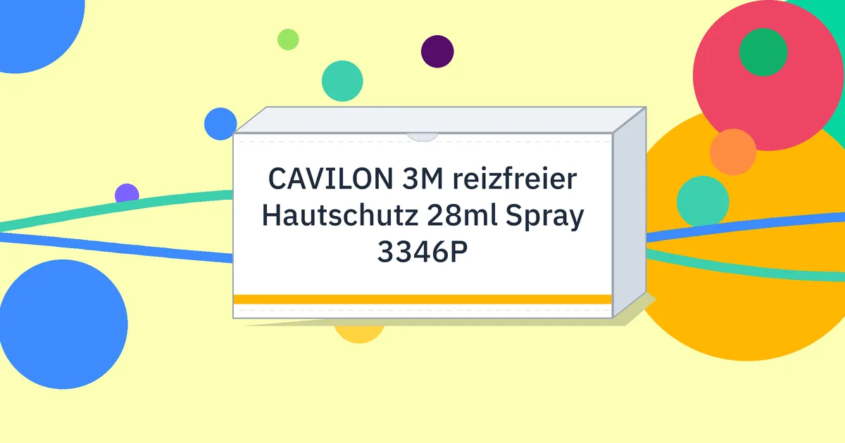 Symbolbild: Packung mit der Aufschrift CAVILON 3M reizfreier Hautschutz 28ml Spray 3346P (PZN 20398335) – Verfügbarkeit und Bezug in Apotheken in Frankfurt am Main