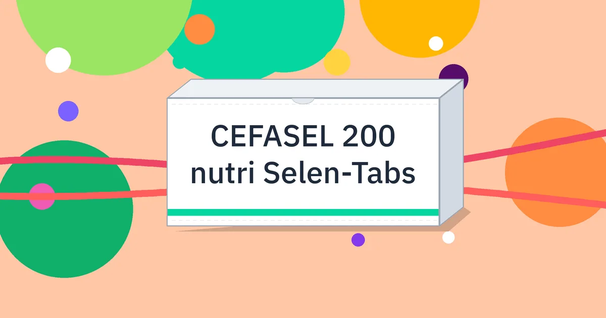 Symbolbild: Packung mit der Aufschrift CEFASEL 200 nutri Selen-Tabs (PZN 02330807) – Verfügbarkeit und Bezug in Apotheken in Frankfurt am Main