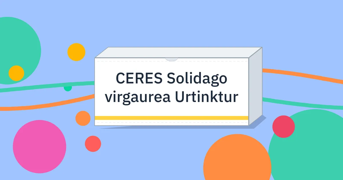 Symbolbild: Packung mit der Aufschrift CERES Solidago virgaurea Urtinktur (PZN 12724967) – Verfügbarkeit und Bezug in Apotheken in Frankfurt am Main