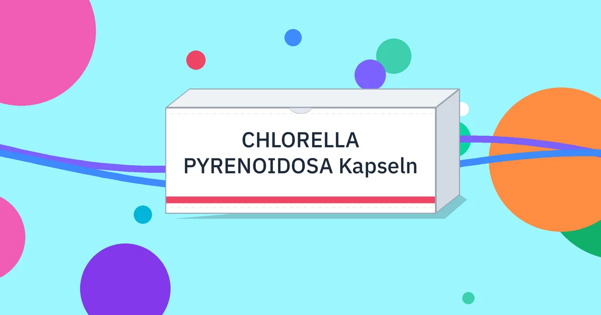 Symbolbild: Packung mit der Aufschrift CHLORELLA PYRENOIDOSA Kapseln (PZN 18815286) – Verfügbarkeit und Bezug in Apotheken in Frankfurt am Main