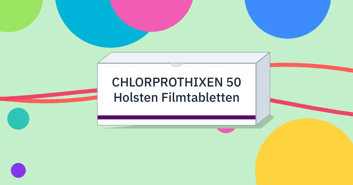 Symbolbild: Packung mit der Aufschrift CHLORPROTHIXEN 50 Holsten Filmtabletten (PZN 01520902) – Verfügbarkeit und Bezug in Apotheken in Frankfurt am Main