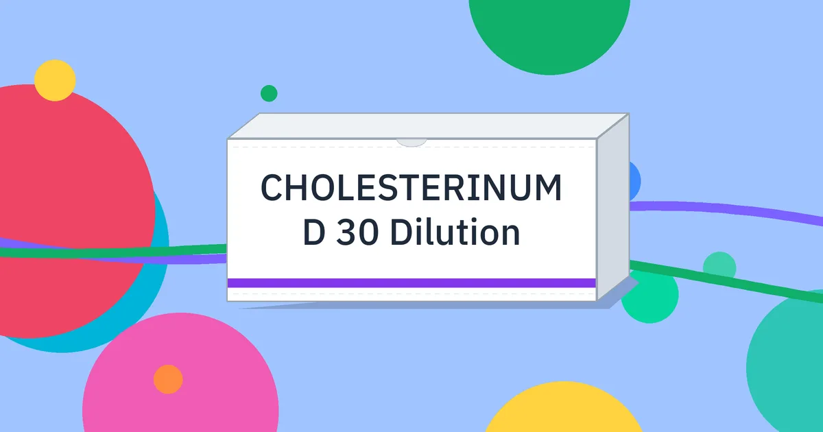 Symbolbild: Packung mit der Aufschrift CHOLESTERINUM D 30 Dilution (PZN 02610926) – Verfügbarkeit und Bezug in Apotheken in Frankfurt am Main