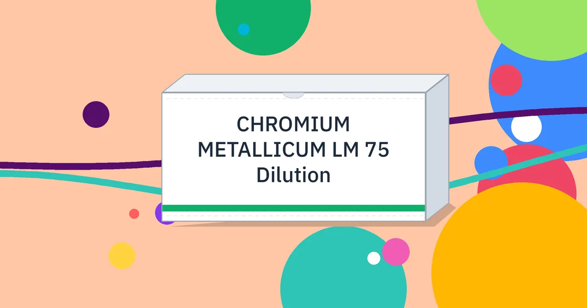 Symbolbild: Packung mit der Aufschrift CHROMIUM METALLICUM LM 75 Dilution (PZN 12818071) – Verfügbarkeit und Bezug in Apotheken in Frankfurt am Main