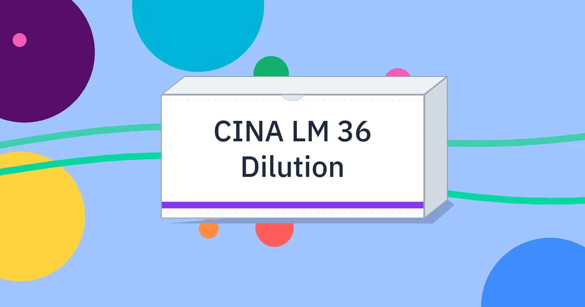 Symbolbild: Packung mit der Aufschrift CINA LM 36 Dilution (PZN 12819691) – Verfügbarkeit und Bezug in Apotheken in Frankfurt am Main