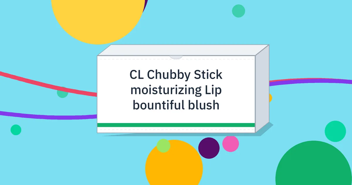 Symbolbild: Packung mit der Aufschrift CL Chubby Stick moisturizing Lip bountiful blush (PZN 20028650) – Verfügbarkeit und Bezug in Apotheken in Frankfurt am Main