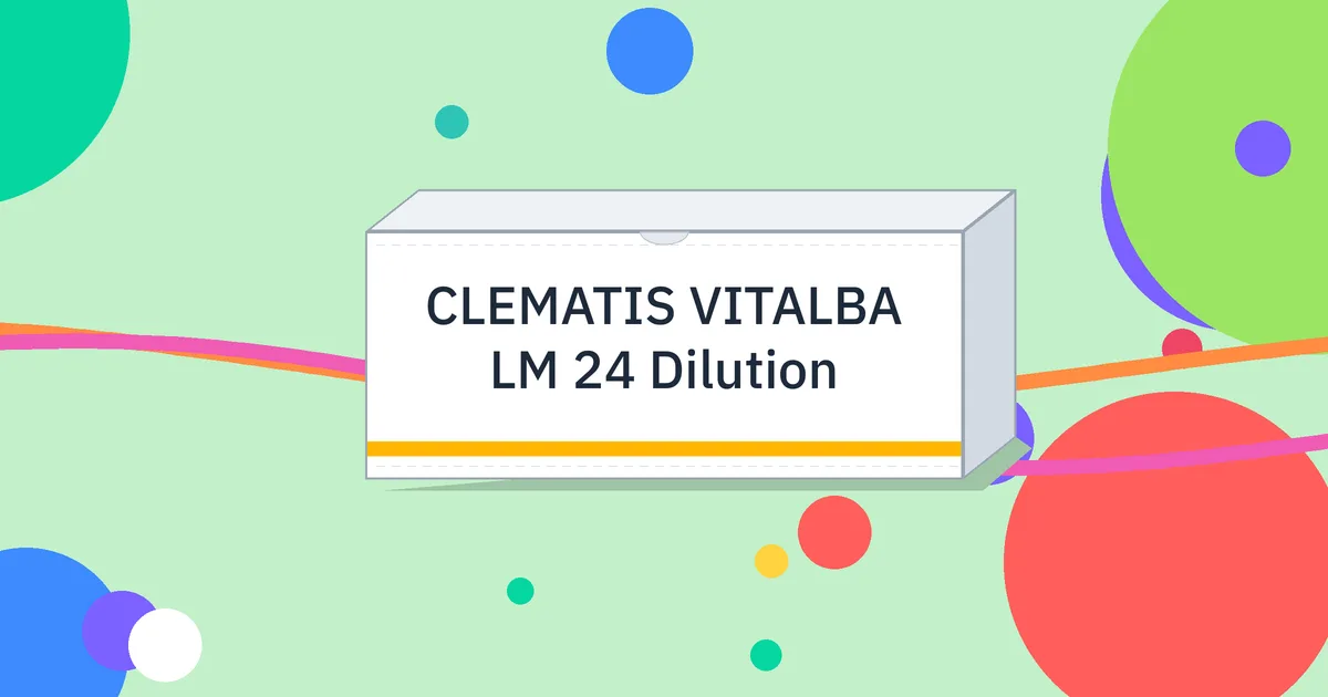 Symbolbild: Packung mit der Aufschrift CLEMATIS VITALBA LM 24 Dilution (PZN 13447501) – Verfügbarkeit und Bezug in Apotheken in Frankfurt am Main