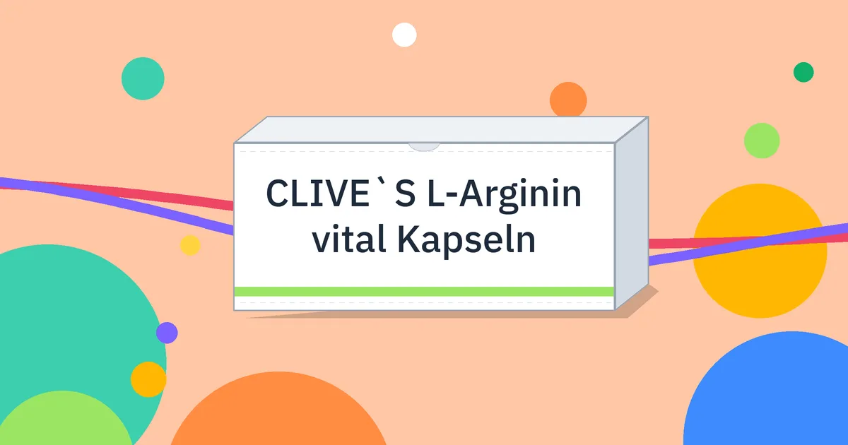 Symbolbild: Packung mit der Aufschrift CLIVE`S L-Arginin vital Kapseln (PZN 14288482) – Verfügbarkeit und Bezug in Apotheken in Frankfurt am Main