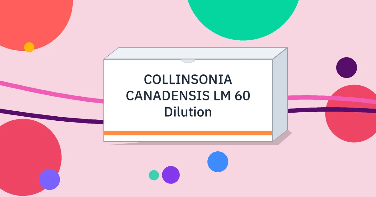 Symbolbild: Packung mit der Aufschrift COLLINSONIA CANADENSIS LM 60 Dilution (PZN 13448067) – Verfügbarkeit und Bezug in Apotheken in Frankfurt am Main