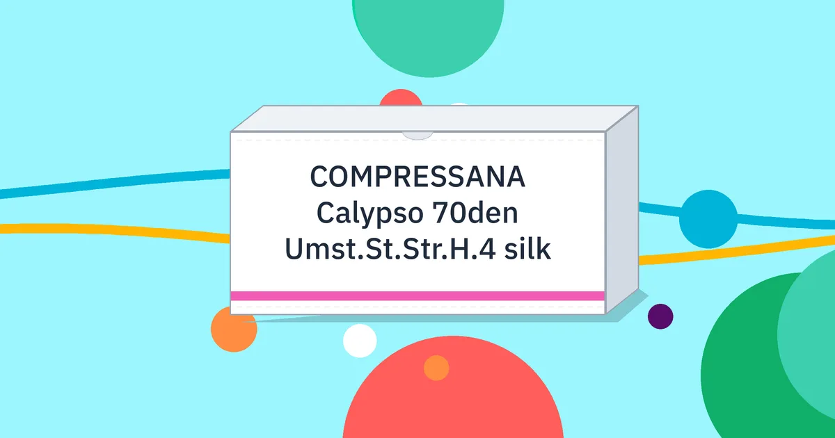Symbolbild: Packung mit der Aufschrift COMPRESSANA Calypso 70den Umst.St.Str.H.4 silk (PZN 07719065) – Verfügbarkeit und Bezug in Apotheken in Frankfurt am Main