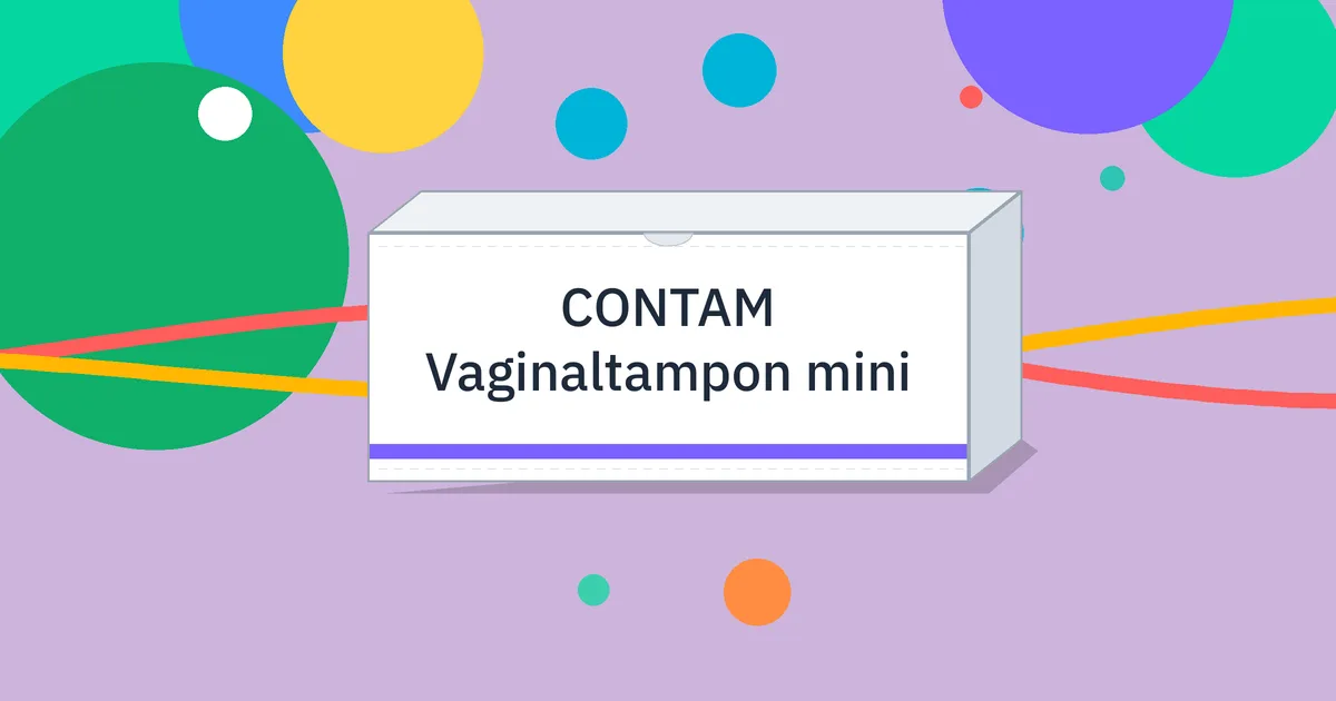 Symbolbild: Packung mit der Aufschrift CONTAM Vaginaltampon mini (PZN 01595283) – Verfügbarkeit und Bezug in Apotheken in Frankfurt am Main