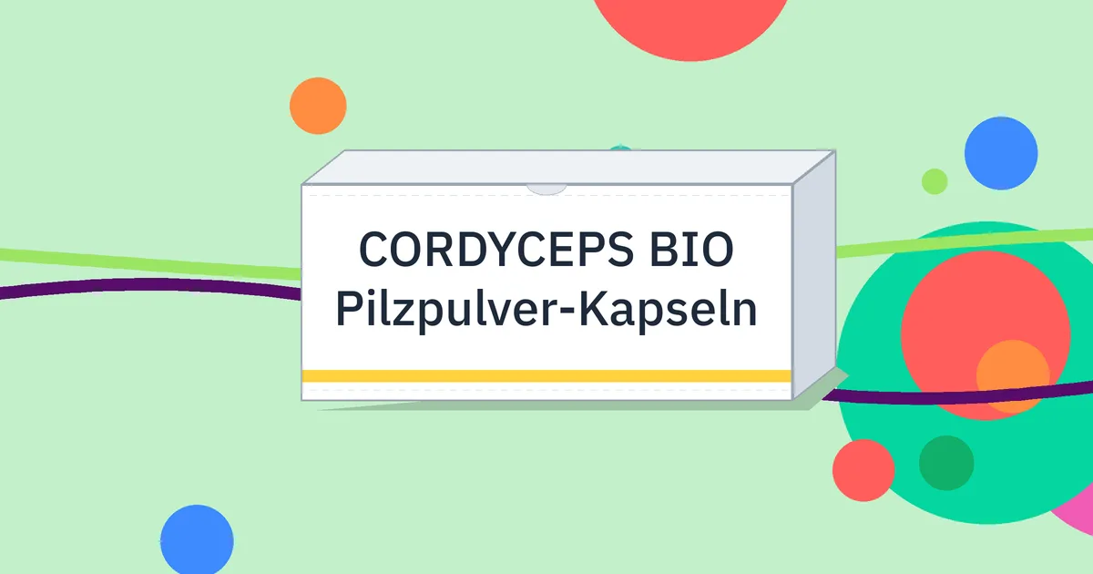 Symbolbild: Packung mit der Aufschrift CORDYCEPS BIO Pilzpulver-Kapseln (PZN 19710885) – Verfügbarkeit und Bezug in Apotheken in Frankfurt am Main