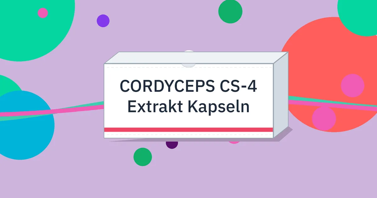 Symbolbild: Packung mit der Aufschrift CORDYCEPS CS-4 Extrakt Kapseln (PZN 19791062) – Verfügbarkeit und Bezug in Apotheken in Frankfurt am Main