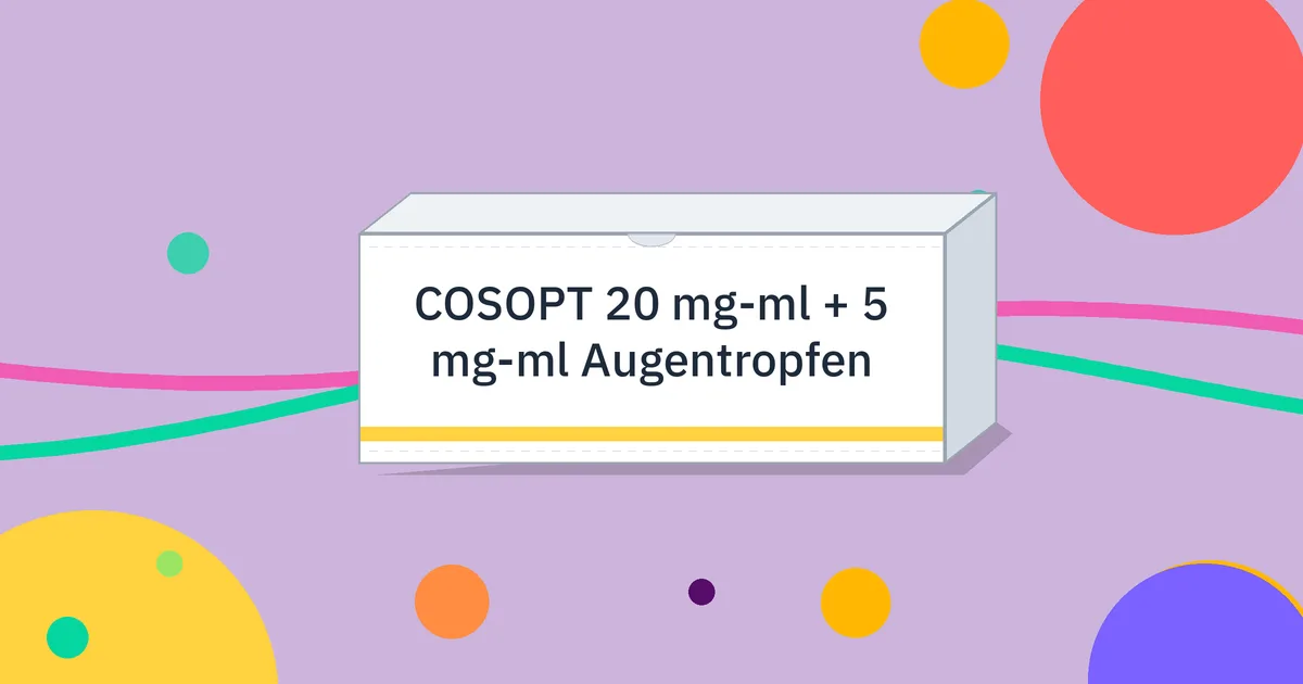 Symbolbild: Packung mit der Aufschrift COSOPT 20 mg-ml + 5 mg-ml Augentropfen (PZN 06924544) – Verfügbarkeit und Bezug in Apotheken in Frankfurt am Main