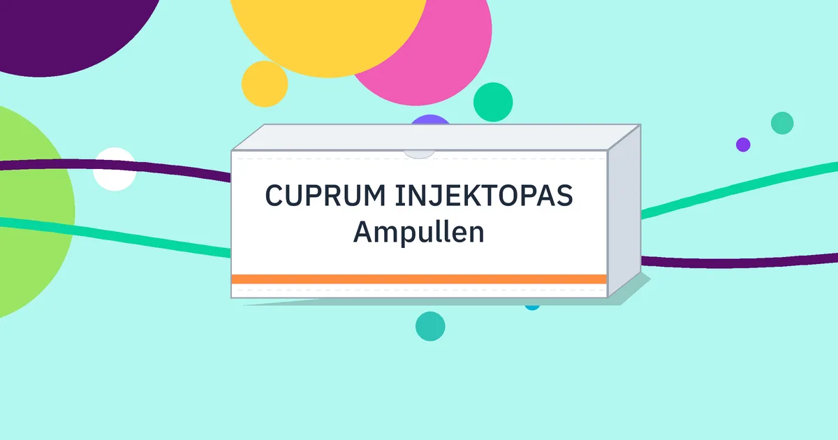 Symbolbild: Packung mit der Aufschrift CUPRUM INJEKTOPAS Ampullen (PZN 05100858) – Verfügbarkeit und Bezug in Apotheken in Frankfurt am Main