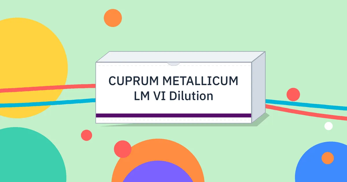 Symbolbild: Packung mit der Aufschrift CUPRUM METALLICUM LM VI Dilution (PZN 02668239) – Verfügbarkeit und Bezug in Apotheken in Frankfurt am Main