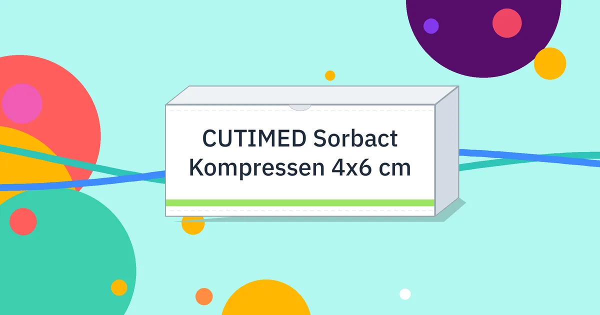 Symbolbild: Packung mit der Aufschrift CUTIMED Sorbact Kompressen 4x6 cm (PZN 19295771) – Verfügbarkeit und Bezug in Apotheken in Frankfurt am Main