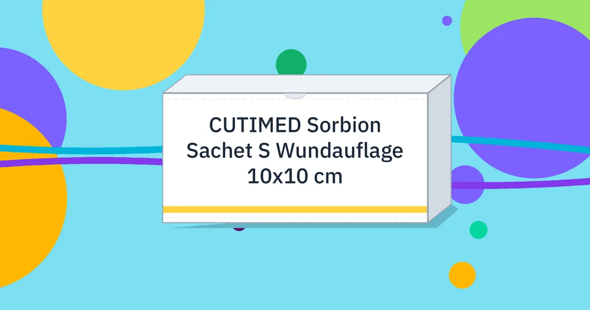 Symbolbild: Packung mit der Aufschrift CUTIMED Sorbion Sachet S Wundauflage 10x10 cm (PZN 20195313) – Verfügbarkeit und Bezug in Apotheken in Frankfurt am Main