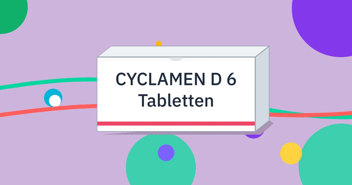 Symbolbild: Packung mit der Aufschrift CYCLAMEN D 6 Tabletten (PZN 02629529) – Verfügbarkeit und Bezug in Apotheken in Frankfurt am Main