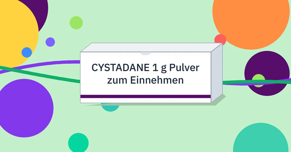 Symbolbild: Packung mit der Aufschrift CYSTADANE 1 g Pulver zum Einnehmen (PZN 00669252) – Verfügbarkeit und Bezug in Apotheken in Frankfurt am Main