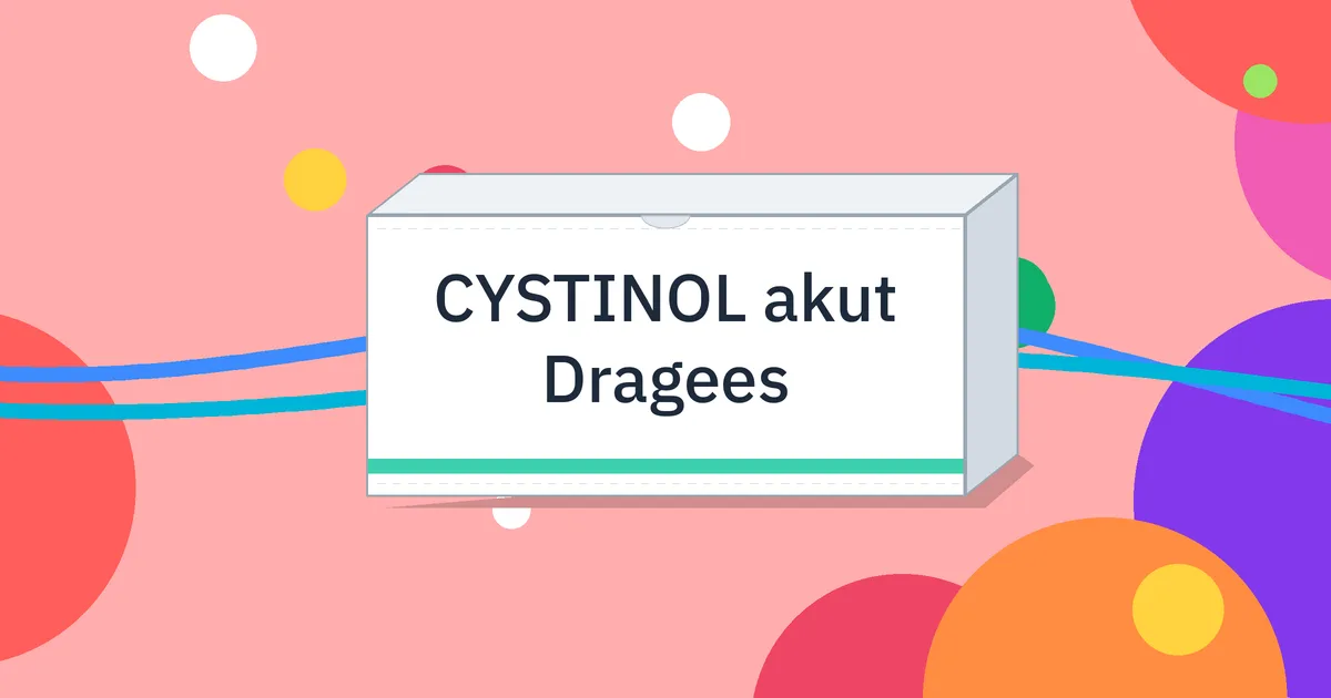 Symbolbild: Packung mit der Aufschrift CYSTINOL akut Dragees (PZN 07114824) – Verfügbarkeit und Bezug in Apotheken in Frankfurt am Main