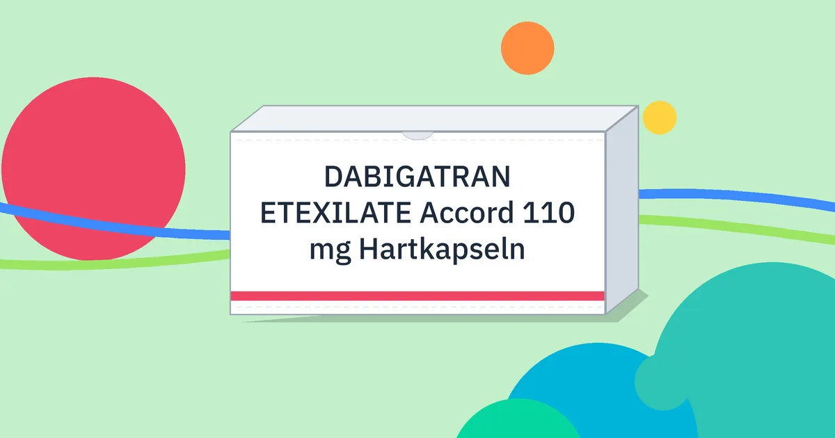 Symbolbild: Packung mit der Aufschrift DABIGATRAN ETEXILATE Accord 110 mg Hartkapseln (PZN 19643597) – Verfügbarkeit und Bezug in Apotheken in Frankfurt am Main