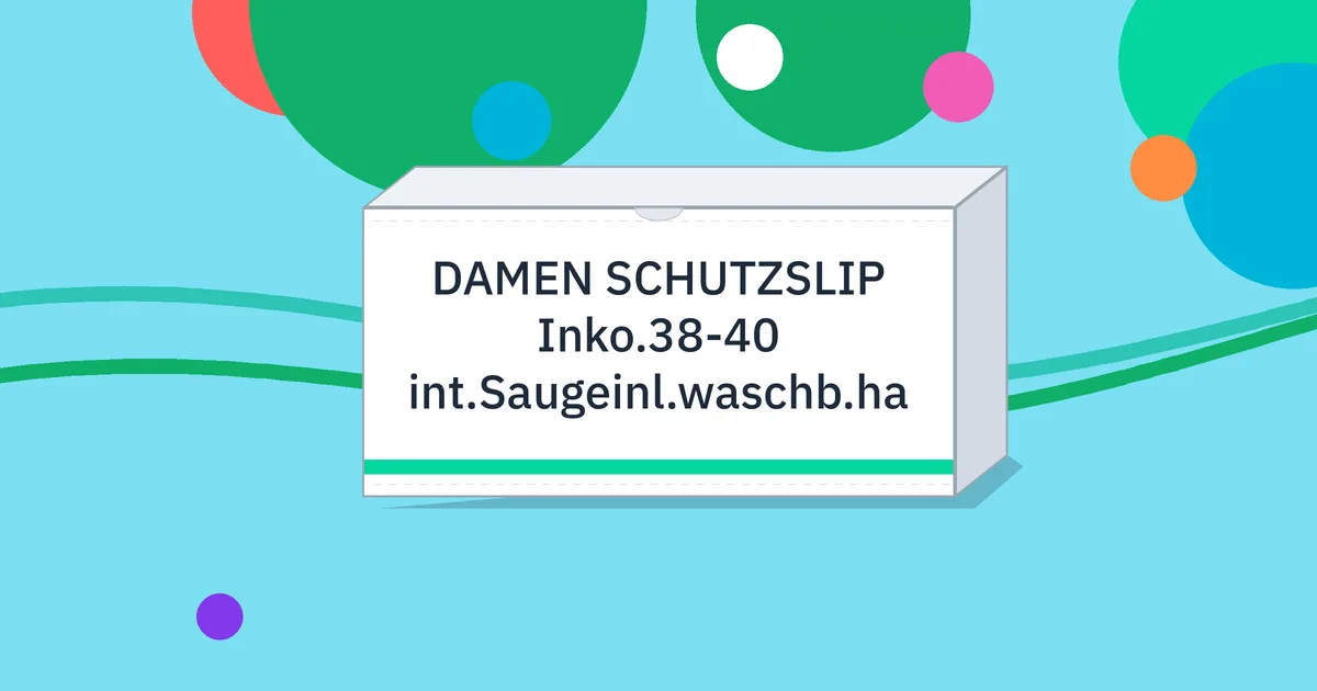 Symbolbild: Packung mit der Aufschrift DAMEN SCHUTZSLIP Inko.38-40 int.Saugeinl.waschb.ha (PZN 17313648) – Verfügbarkeit und Bezug in Apotheken in Frankfurt am Main