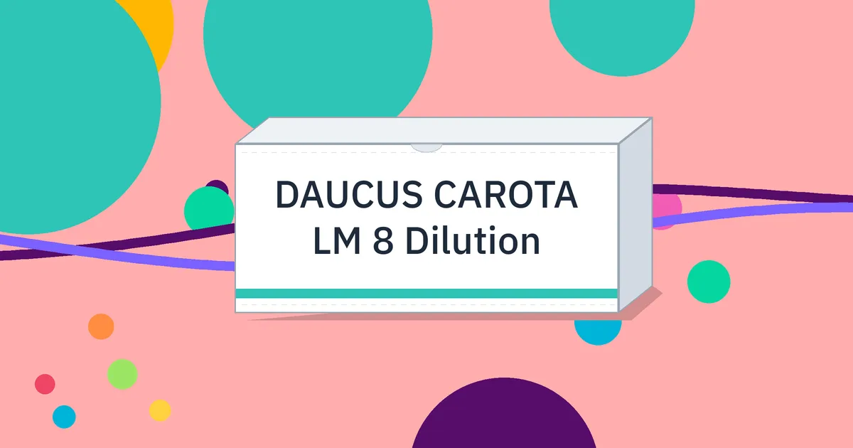 Symbolbild: Packung mit der Aufschrift DAUCUS CAROTA LM 8 Dilution (PZN 13462788) – Verfügbarkeit und Bezug in Apotheken in Frankfurt am Main