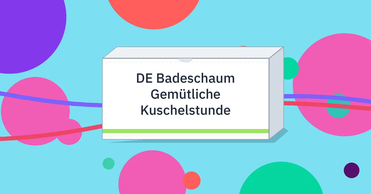 Symbolbild: Packung mit der Aufschrift DE Badeschaum Gemütliche Kuschelstunde (PZN 18134497) – Verfügbarkeit und Bezug in Apotheken in Frankfurt am Main