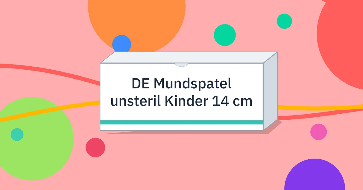 Symbolbild: Packung mit der Aufschrift DE Mundspatel unsteril Kinder 14 cm (PZN 18319966) – Verfügbarkeit und Bezug in Apotheken in Frankfurt am Main
