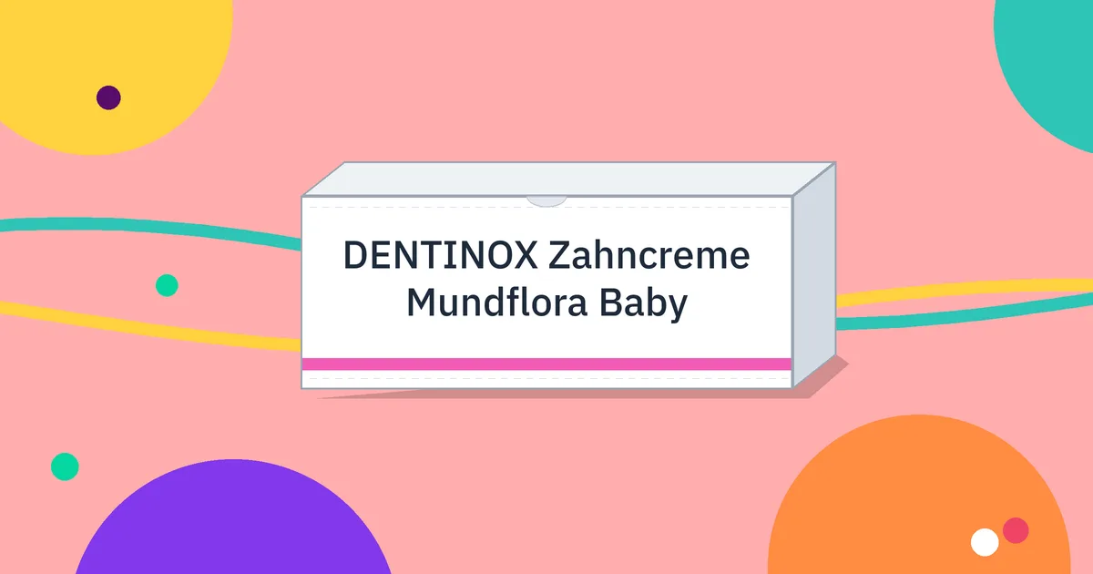 Symbolbild: Packung mit der Aufschrift DENTINOX Zahncreme Mundflora Baby (PZN 19401368) – Verfügbarkeit und Bezug in Apotheken in Frankfurt am Main