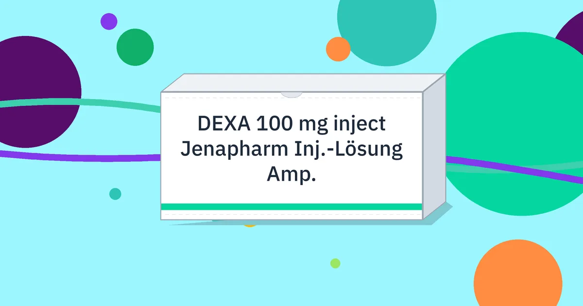Symbolbild: Packung mit der Aufschrift DEXA 100 mg inject Jenapharm Inj.-Lösung Amp. (PZN 08704433) – Verfügbarkeit und Bezug in Apotheken in Frankfurt am Main