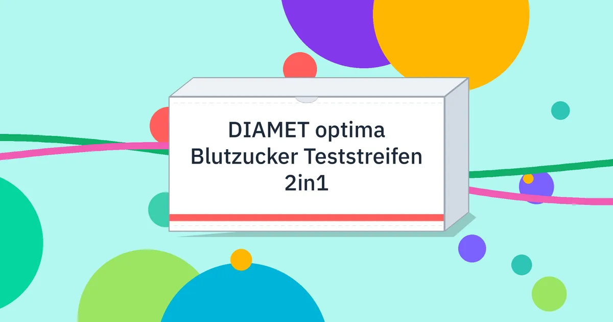 Symbolbild: Packung mit der Aufschrift DIAMET optima Blutzucker Teststreifen 2in1 (PZN 03654274) – Verfügbarkeit und Bezug in Apotheken in Frankfurt am Main