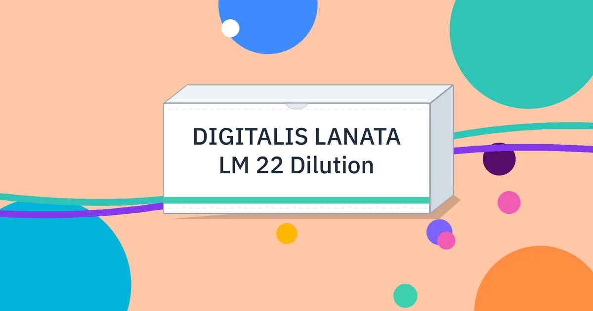 Symbolbild: Packung mit der Aufschrift DIGITALIS LANATA LM 22 Dilution (PZN 12841897) – Verfügbarkeit und Bezug in Apotheken in Frankfurt am Main