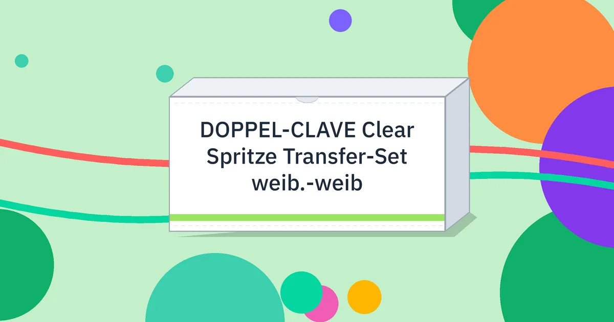 Symbolbild: Packung mit der Aufschrift DOPPEL-CLAVE Clear Spritze Transfer-Set weib.-weib (PZN 18796666) – Verfügbarkeit und Bezug in Apotheken in Frankfurt am Main